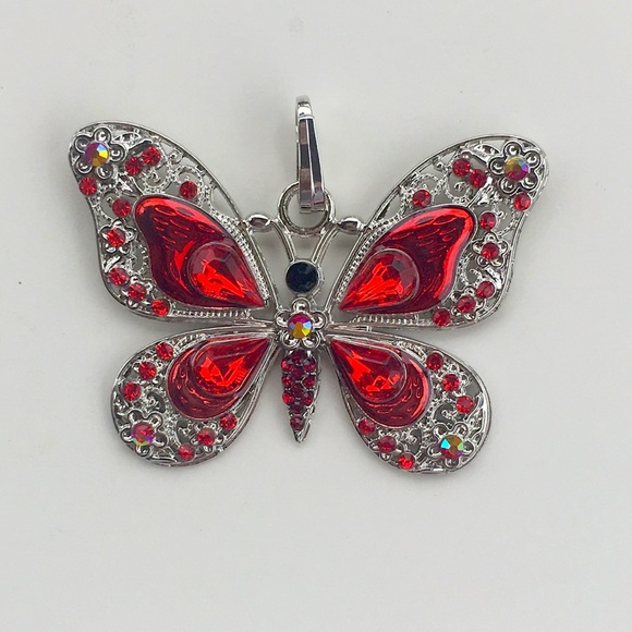 Jewelry | Vivid Red Butterfly Necklace | Poshmark